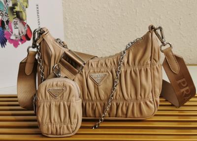 Cina Dell'albicocca della grinza della pelle di pecora forma dello gnocco della borsa a tracolla sotto le ascelle in vendita