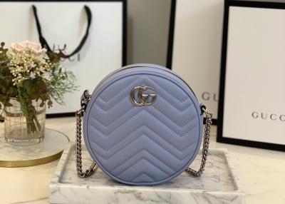 Cina GG Marmont Wave intorno alla lunghezza di cuoio morbida della borsa di cuoio piena 18.5cm della catena in vendita