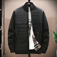 China Men's stand collar quilted jacket with knittd sleeves for sale