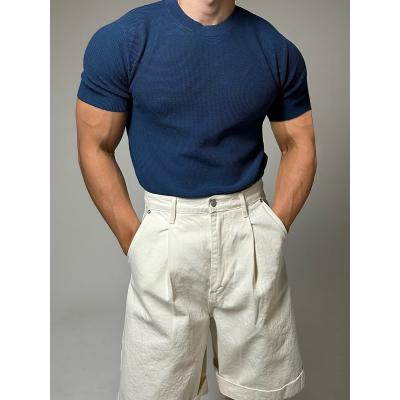 China Men's 100% long stable cotton short sleeve pullover for sale
