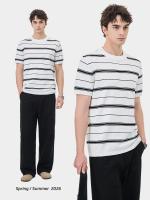 China Men's 100% long stable cotton short sleeve crew neck pullover for sale