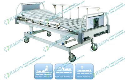 China Het comfortabele Bed van het 3 Functie Handziekenhuis met Stil Bevers en Bedkabinet Te koop