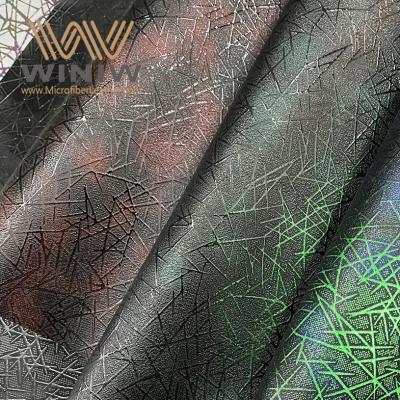 China Microfiber PU Nubuck Leather Embossed Vegan Friendly Leather For Shoes for sale