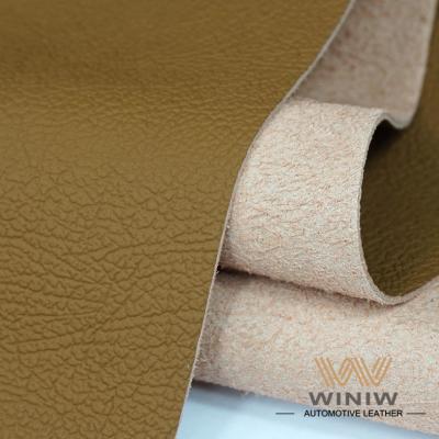 China Yellowish Brown Carbon Design Leather Upholstery Fabric For Cars seller polyurethane resin coating for sale