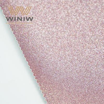 中国 1.2mm Glitter Microfiber Leatherette Fabric Bags Leather Material 販売のため