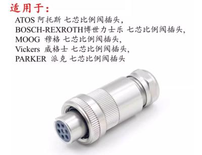 China 7-Pin 4-Pin Servo Motor Connector with 1000V Rating for Proportional Valve Applications for sale