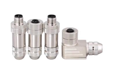 China M12 Metal Shield connector internet profinet cable plug base 4pin 5pin 8pin 12pin waterproof for sale