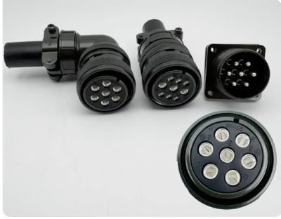 China Yaskawa Delta Fanuc servo motor aviation connector waterproof and oil-proof 24-10S 7-pin connector, straight and right-angle for sale