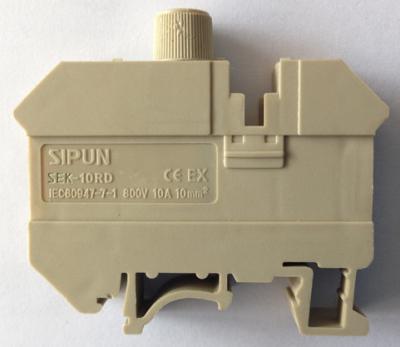 China SEK-10RD 10A Fuse Type Din Rail Terminal Blocks SEK 10 Little Yellow Color PA66 New Plastic Type for sale