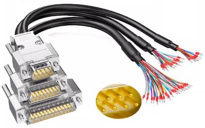 China HDB15 Servo Motor Connector with 1000V Voltage Rating Silver Gold-Plated Contacts for Panel and Cable Mount for sale