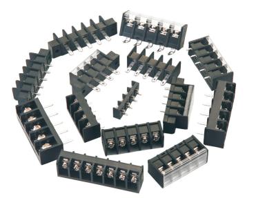 China Barrier terminal block 35R-7.62mm 2-30P 300V 20A barrier terminal block connector black pbt current mold mount for sale