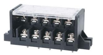 China Barrier terminal block 58R-10.0mm 2-30P 300V 30A panel mount barrier terminal block with clear cover black color for sale