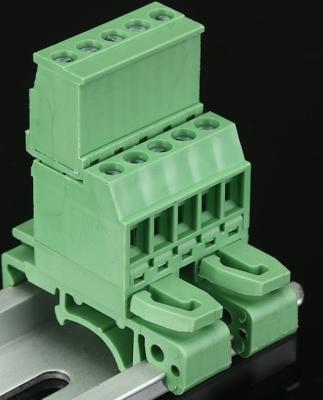 China RD 2EDGUVK 5.08MM 2P-24P 300V 15A green color brass terminal block DIN rail terminal block for sale