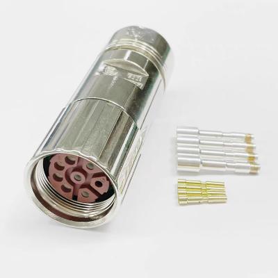 China 6-pin Threaded Type M23 Servo Motor Connector with Encoder Aviation Plug for Industrial Automation for sale