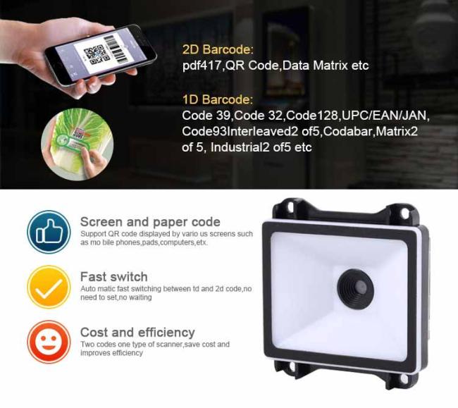 RD4300 Fixed Mount QR Code Scanner