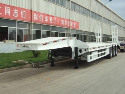 China 100 ton low bed Semi-trailer with 4-axles excavator trailer. low loader china for sale