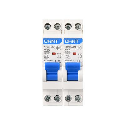 중국 Chint NXB-40 DPN 소형 차단기 6~40A, Icn=4500A의 회로 보호 AC230V 사용을 위한 1P+N 18mm 단 하나 단위 판매용