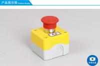 China Waterproof Push Button Switch Box , Emergency Stop Button Box Indicator Light Plastic Aluminum for sale