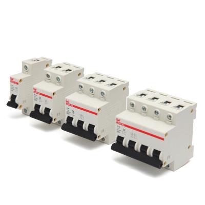 중국 6A 1P 2P 3P 4P 곡선 C 3kA MCB 모형 차단기 판매용