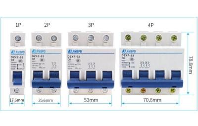 중국 C MCB 산업 차단기 C45 63A 1P 2P 3P 4P 230/240V를 구부리십시오 판매용