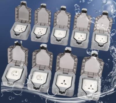 China IP66 Outdoor Waterproof Socket European American 86 Type Surface Mounted Cover Box for sale