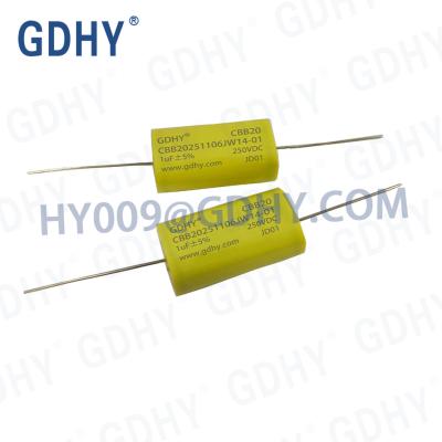 China 1uF 251nF Axial Audio Grade Film Capacitor Metallized Polypropylene 250VDC CBB20 for sale