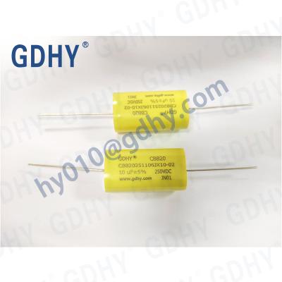 China CBB20 10UF 250V Axial Audio Film Capacitor Metallized polypropylene Film Capacitor for sale