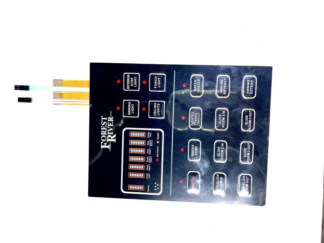 Custom membrane switch panel with EL backlight for touring car application