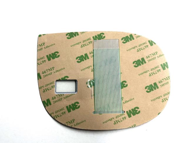 Close-up view of membrane switch components