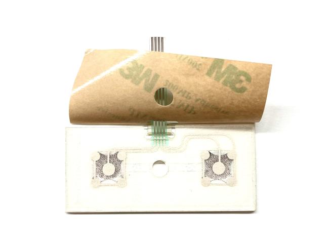 Close-up of membrane switch buttons