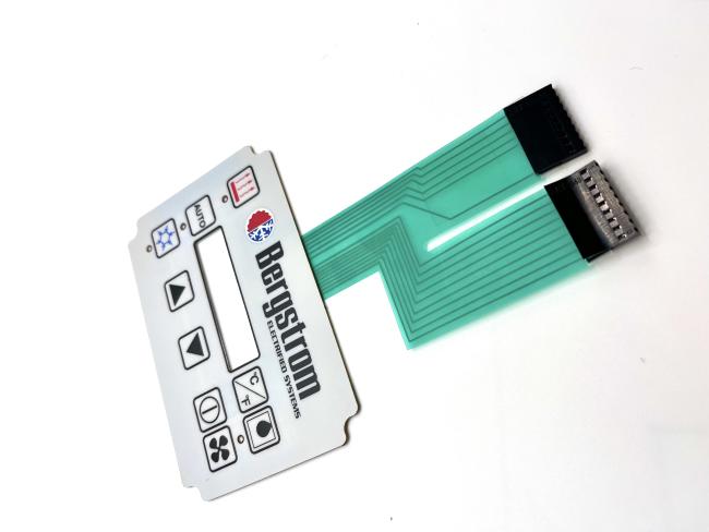 Membrane switch panel with connector detail