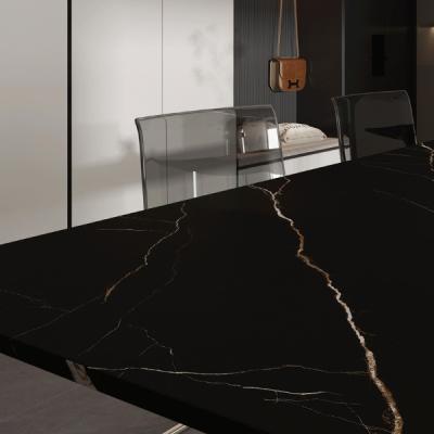 Cina Piastrelle di pietra sinterizzata in oro nero spessore 15 mm facile manutenzione in vendita