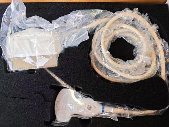 GE LogiqS7 C1-6-D ultrasound sensor front view