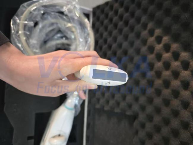 Close-up view of Mindray L12-3E ultrasound probe