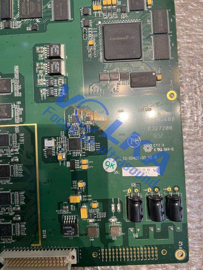 Close-up of Chison QBIT 7 TX Transmitting Board components