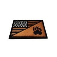 China Full Embroidered Hat Patches Polyester Threads Military Hook Backing 100 Pcs Min for sale