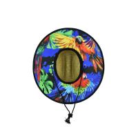 China Custom Mat Grass Straw Hat Round Shape Woven Heat Printing Bottom ODM Adult Kids for sale