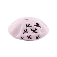 China 100 Wool French Beret Hat for Women 27.5cm Diameter Custom Logo Solid Color for sale