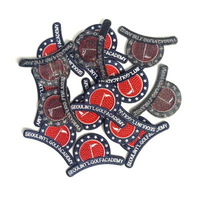 Cina Twill Iron On Custom Logo Embroidered Patches Heat Cut Border in vendita