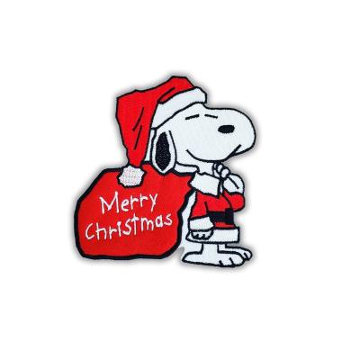 Cina Merry Christmas 3D PVC Patches Embroidered Merrowed Cut Border in vendita