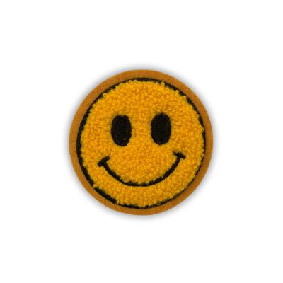 Cina Felt Fabric Smiley Face Patches Iron On Glitter Chenille Embroidery Patch in vendita