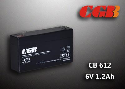 China SLA Black ABS Plastic Rechargeable Lead Acid Battery 6V 1.2AH CB612 For UPS for sale