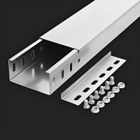China Medium Duty Load Capacity Solid Bottom Cable Tray 50mm With 4 Slots for sale