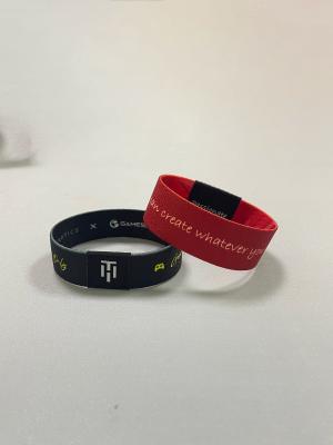 China Dansky Waterproof Elastic Woven NFC Wristband Daily Bible Verse Bracelet 25mm Slim Wristband Nfc Bracelet for sale