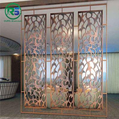 Cina Parete di alluminio Art Room Divider degli schermi di Art Panel Unique Laser Cut del metallo floreale in vendita
