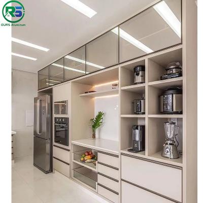 Cina T-Shaped Carrier System Aluminum Cabinet for Interior Decoration With White And Golden in vendita