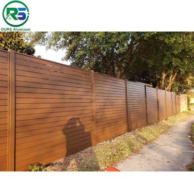 Cina Wood Color And Black Contemporary Aluminum Fence of Aluminum Product Thickness 20MM in vendita
