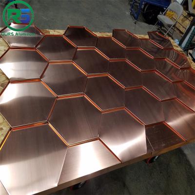 Cina 3D PVDF Aluminum Honeycomb Panel Decorative Building Exterior Wall Tile Tegular in vendita