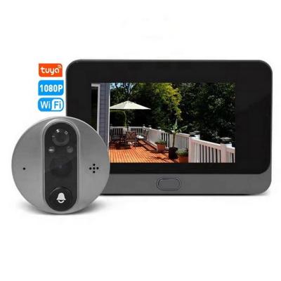China Câmera video esperta 1080P HD do CCTV de Bell de porta Tuya 4,3 Peephole Doorbe video do LCD 5000mah Wifi da polegada à venda