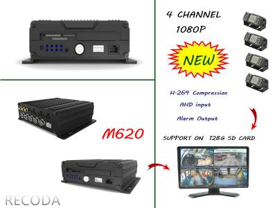 중국 RECODA M620 4 채널 1080P 가득 차있는 hd 차 dvr 지원 3G, 4G의 와이파이, GPS 판매용